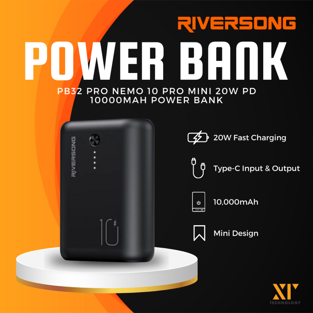 RIVERSONG PB32 PRO NEMO 10 PRO MINI 20W PD 10000MAH POWER BANK | Shopee Malaysia