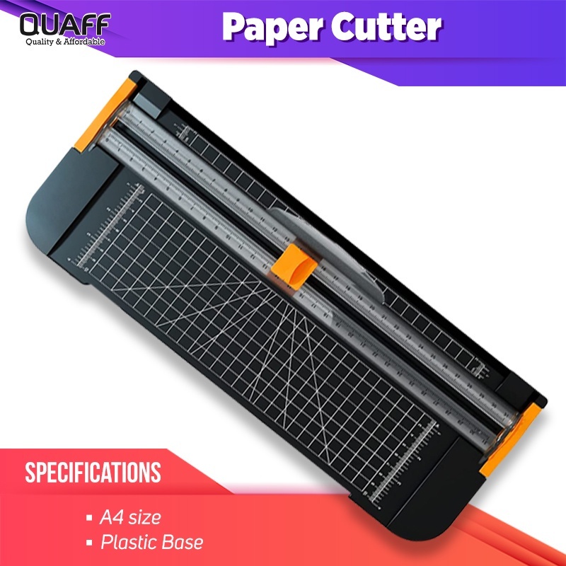 QUAFF Paper Cutter Plastic Based / Sliding Cutter / Paper Trimmer A4 ...
