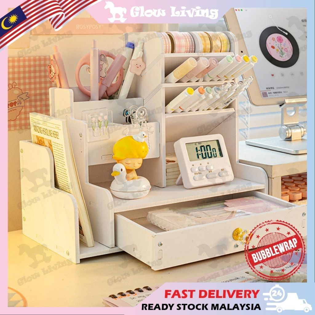 Large Capacity Slanted Pen Holder Student Desk Marker Pen Holder ...