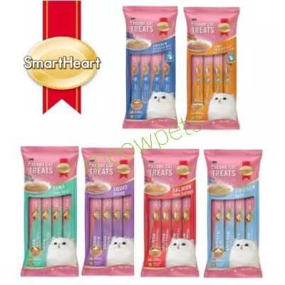 SmartHeart Cat Creamy Cat Treats Snack 60g =(15g x 4 sachets) me-o ...