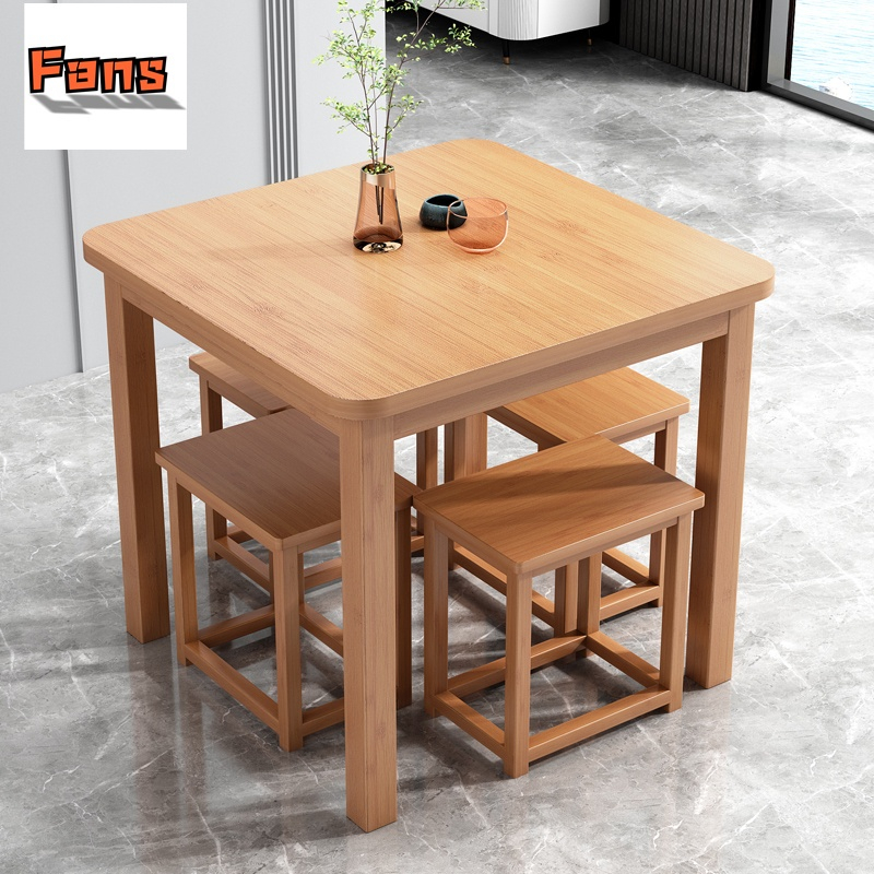 Solid Wood Square Table Meja Kayu Asli Dining Table Meja Makan Study ...