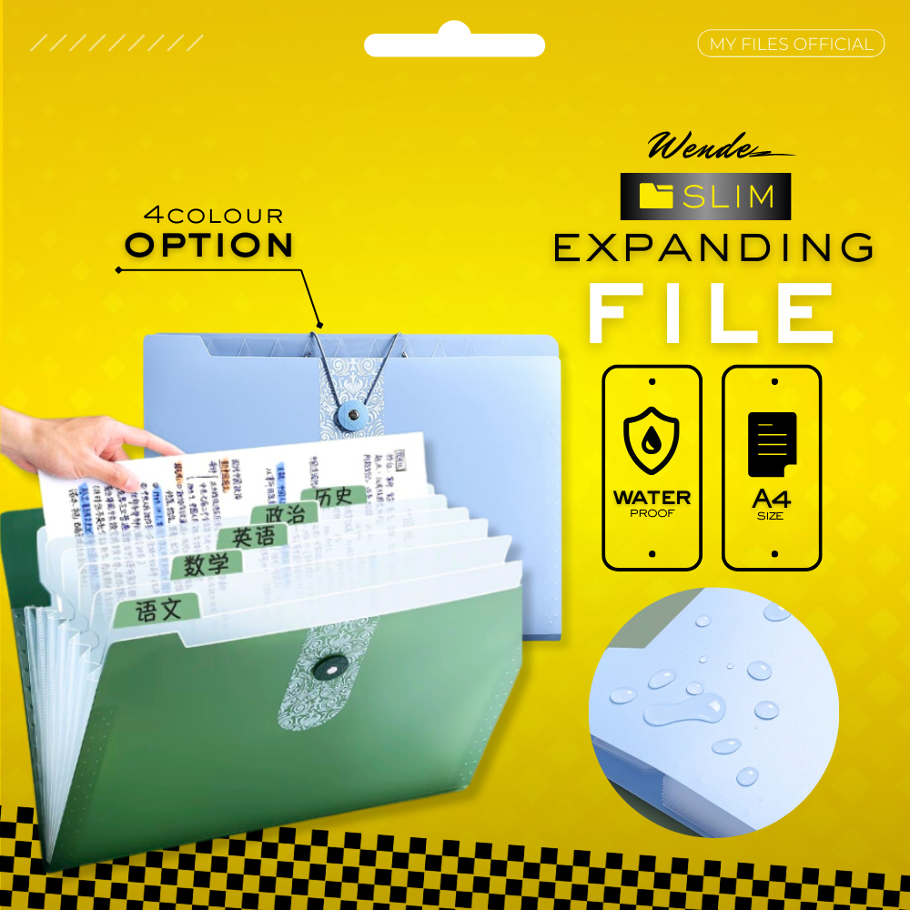 12 Pocket A4 Expanding File Multilayer Grid File Folder Expandable ...
