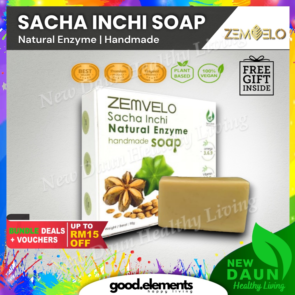 ZEMVELO SACHA INCHI SOAP Sabun Sacha Inchi Natural Enzyme Handmade Bar ...