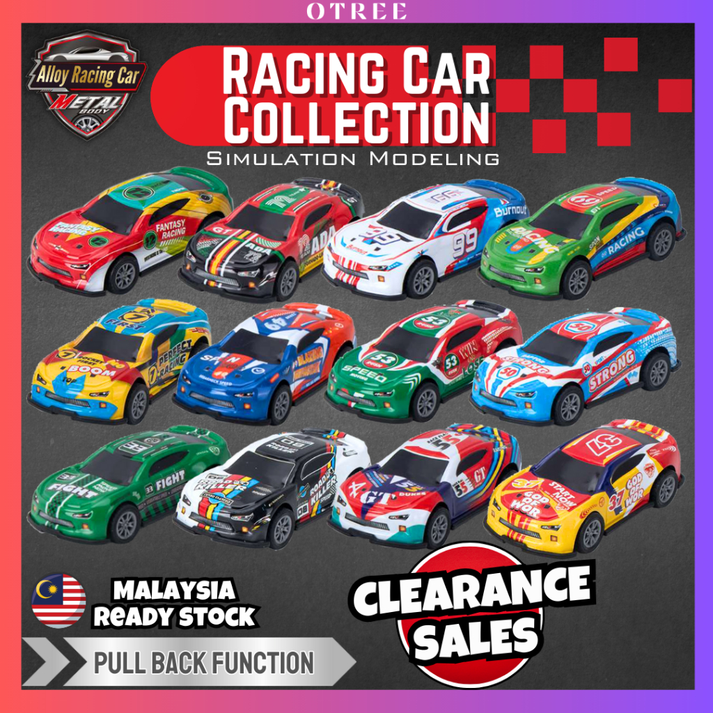 🌈CLEAR SALES🌈1PCS Kids Baby Colour Racing Pull back car toy/Quality ...