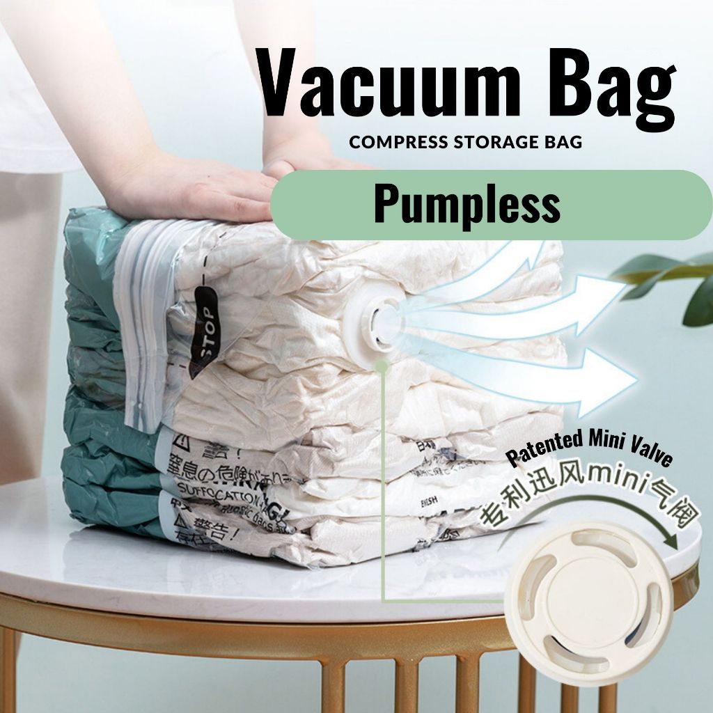 Vacuum Storage Bag Sealed Reusable Compress Bag Beg Baju Plastik Travel ...