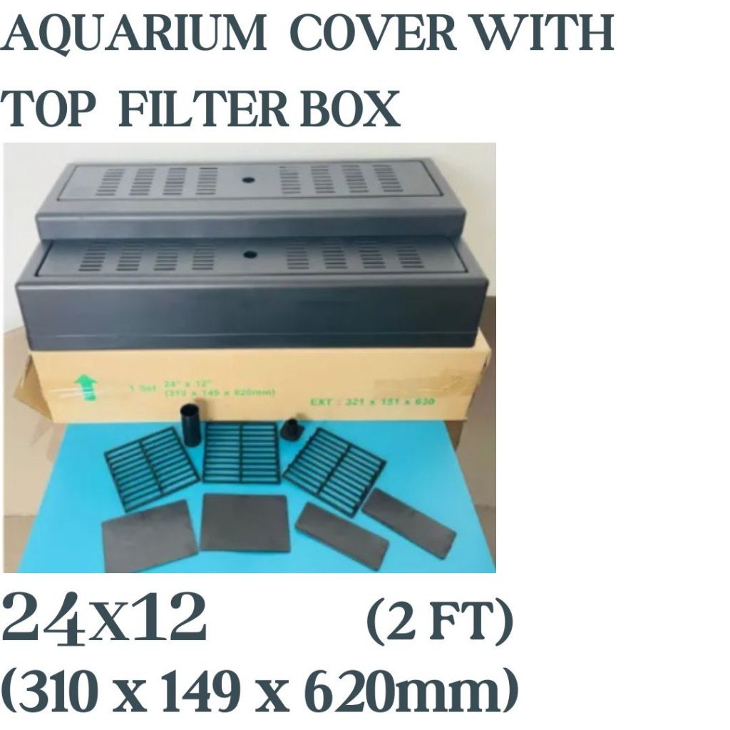 Aquarium Cover With Top Filter BOX (2ft) (24" x 12 ...