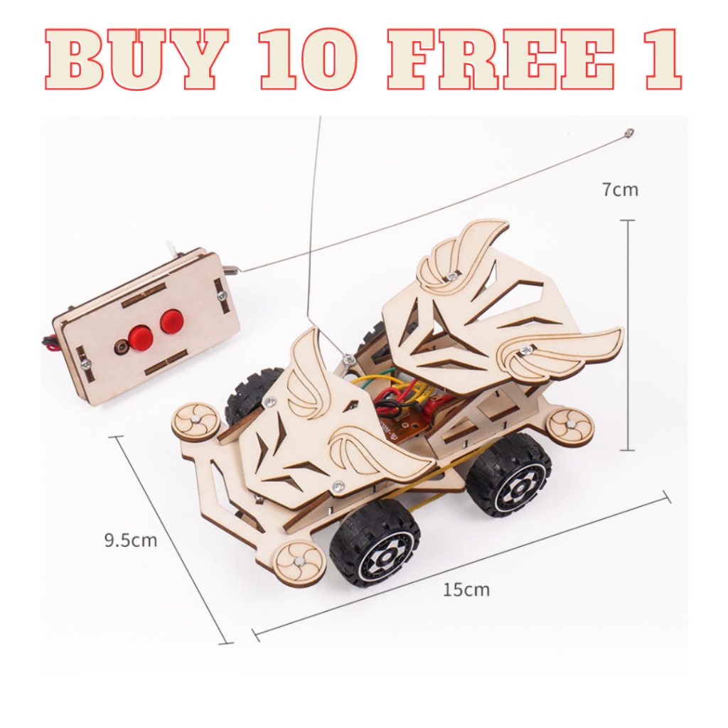 PROJECT RBT/DIY Assembled RC Racing Car Model Kit Wooden Kids Science ...