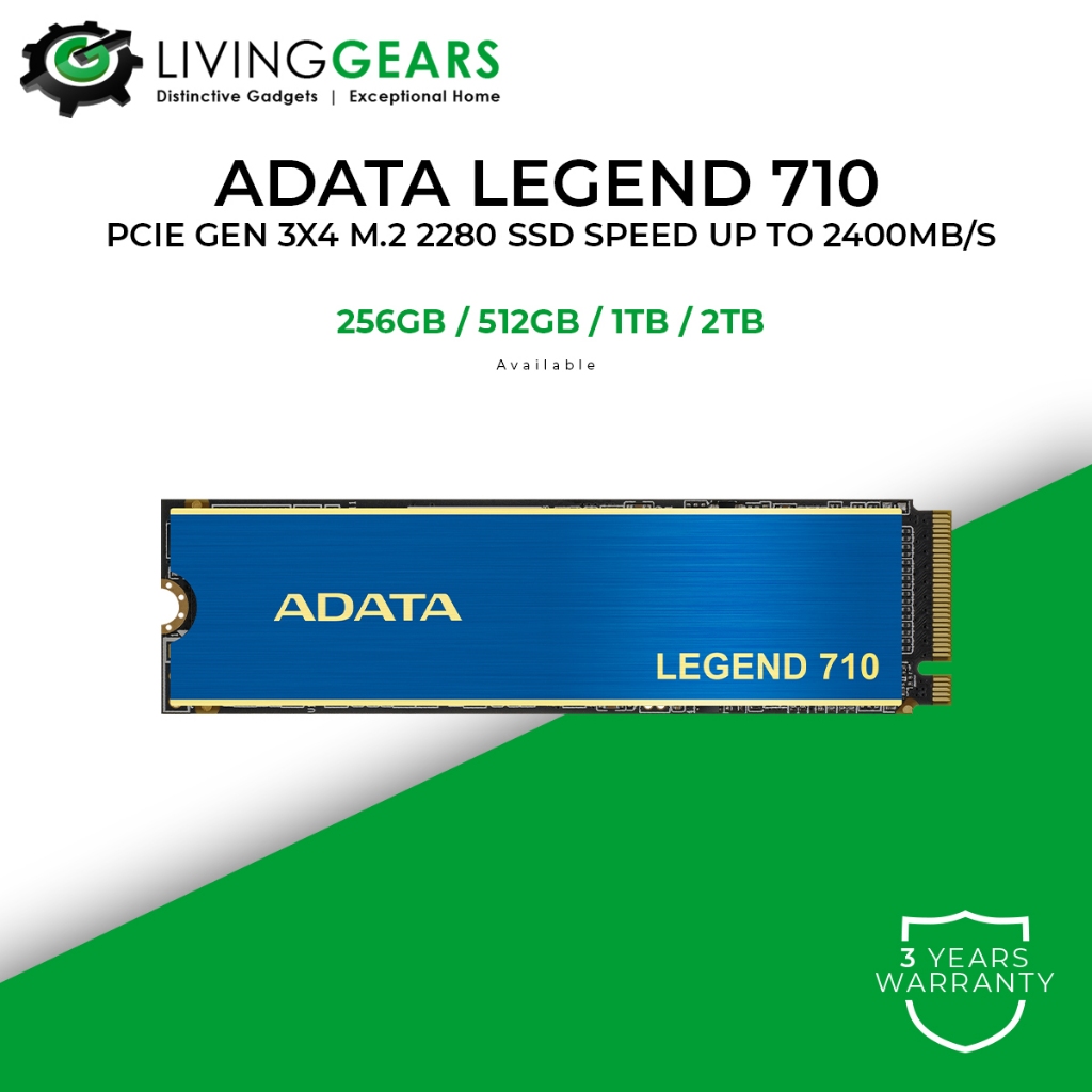 Adata LEGEND 710 Pci-e Gen3 x4 M.2 2280 SSD Solid State Drive (256GB ...