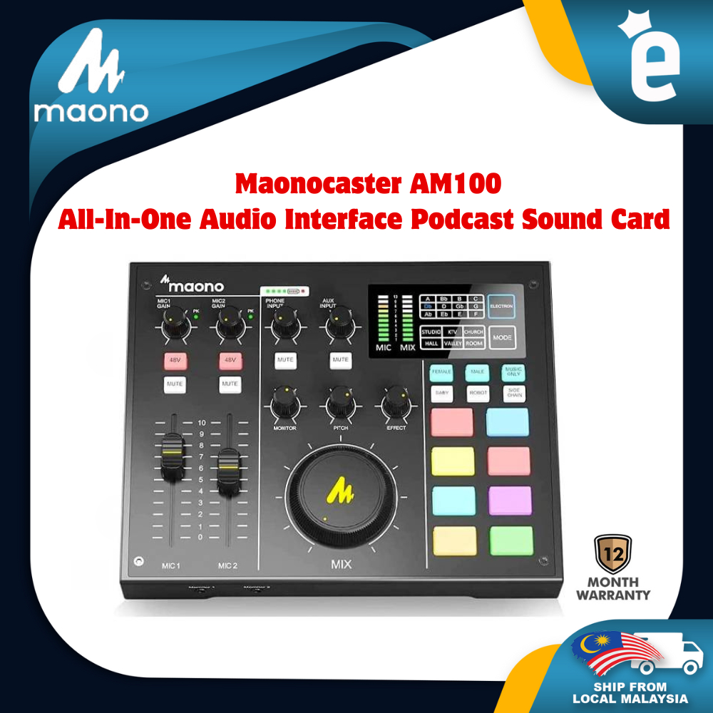 MAONO AU-AM100 AM100 Professional Audio Interface Sound Card Mixer ...