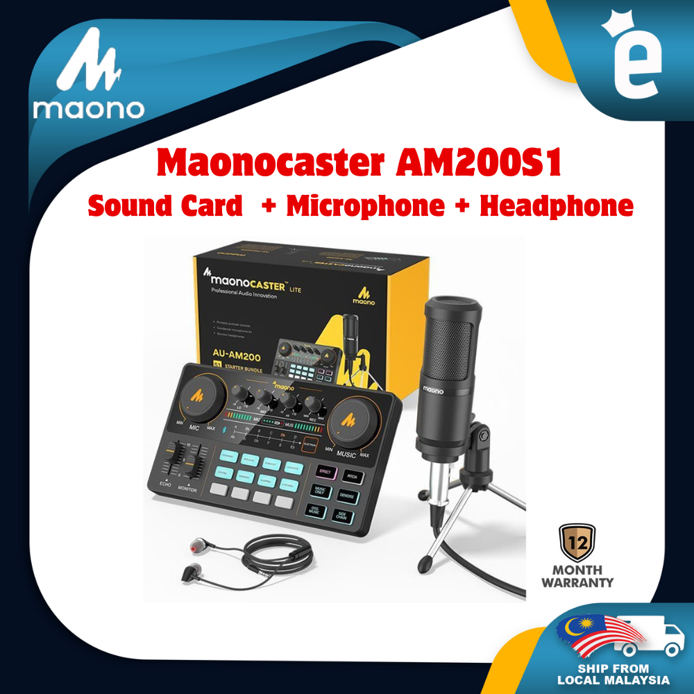 MAONO AU-AM200 AM200-S1 Live Sound Card Kit Audio Interface for ...