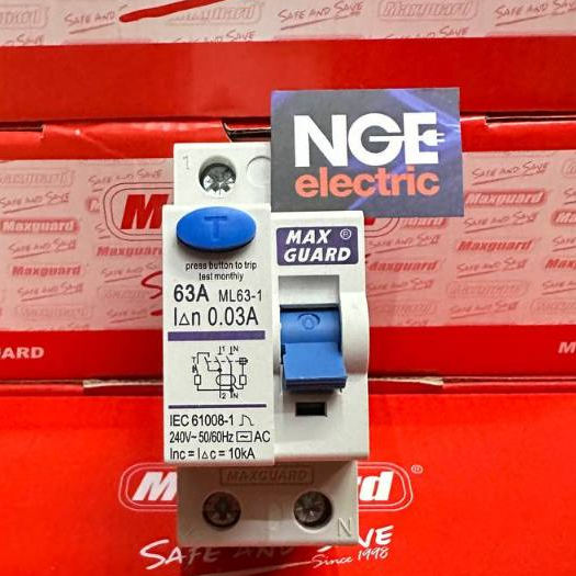 MAXGUARD 2P 40A/63A 2 Pole 30MA RCCB / ELCB | Shopee Malaysia