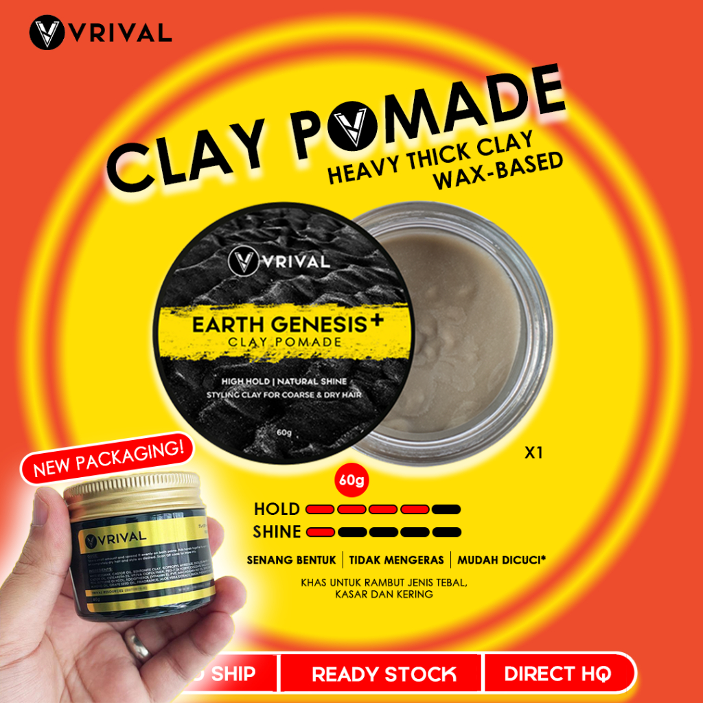 VRIVAL Clay Pomade 60g | Minyak Rambut Lelaki Terbaik | Original Hair ...