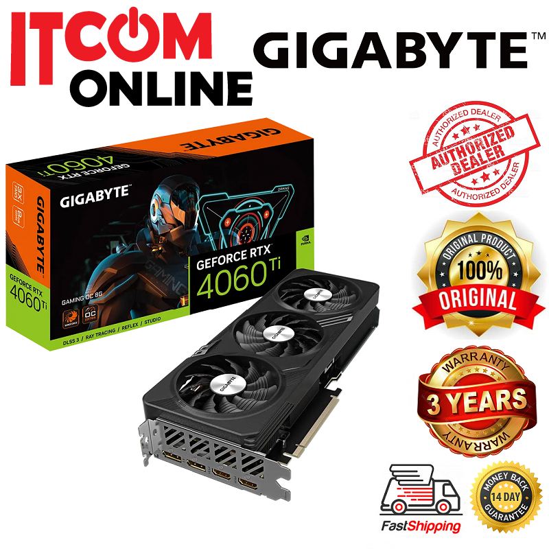 GIGABYTE NVIDIA RTX4060TI 8GB GDDR6 128BIT GAMING OC GRAPHIC CARD (GV ...