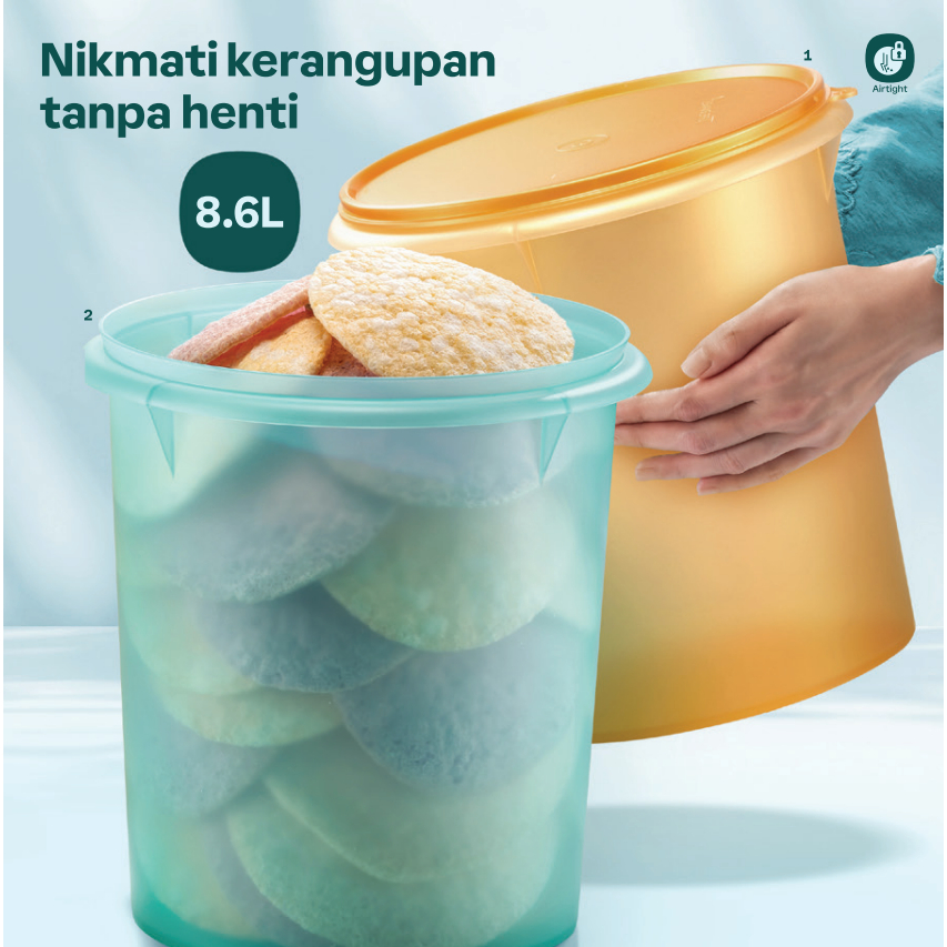 Tupperware Giant Canister 8.6 L || Bekas Makanan Bekas || Bekas Makanan ...