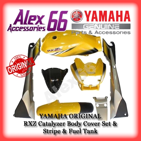 YAMAHA ORIGINAL RXZ Catalyzer Body Cover Set & Stripe & Fuel Tank ...