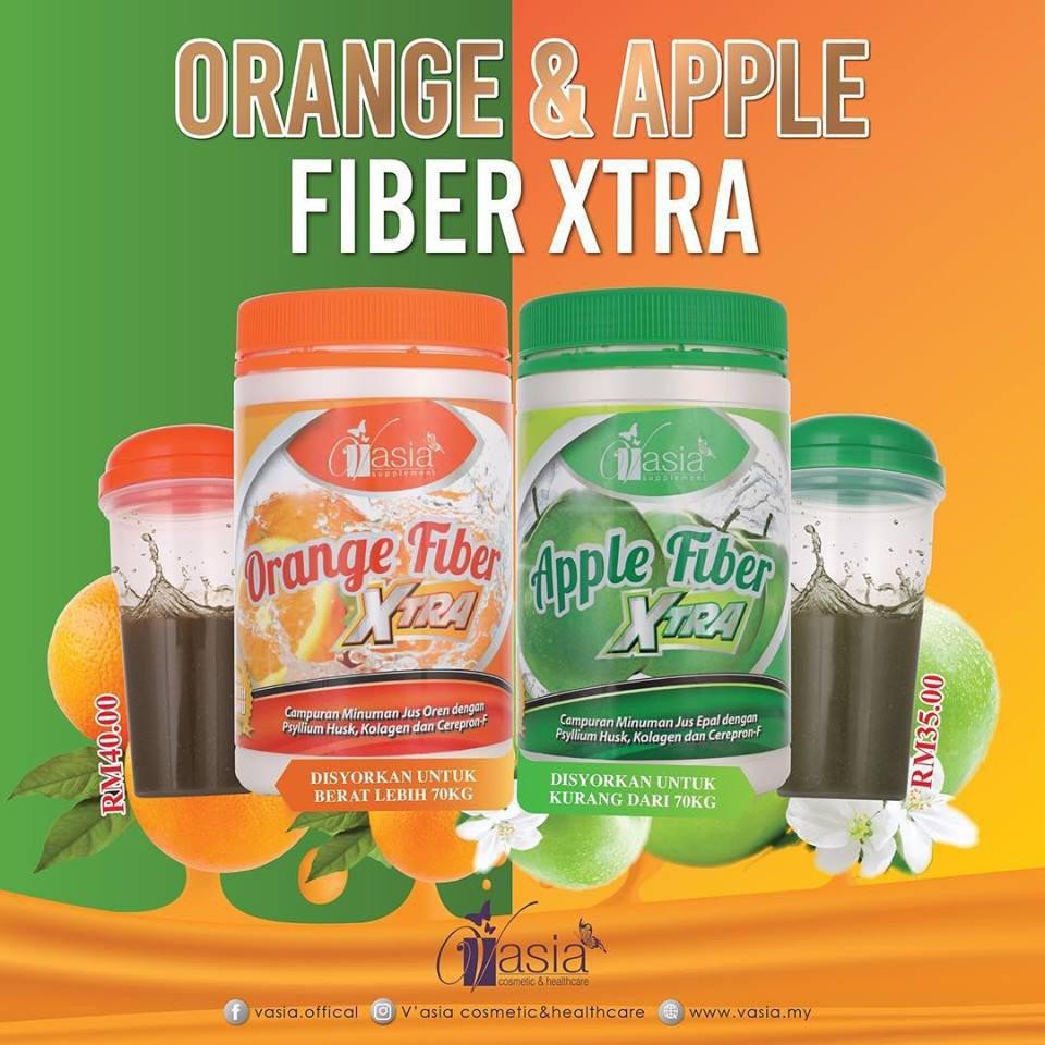 V'ASIA APPLE FIBER XTRA / ORANGE FIBER XTRA 400gm+ (NO SHAKER) | Shopee ...