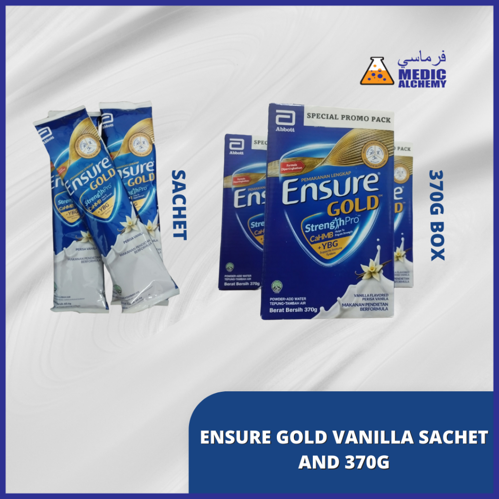 ENSURE GOLD SINGLE SERVING SACHET 60.6g (Vanilla / Wheat) (exp 03/2025 ...