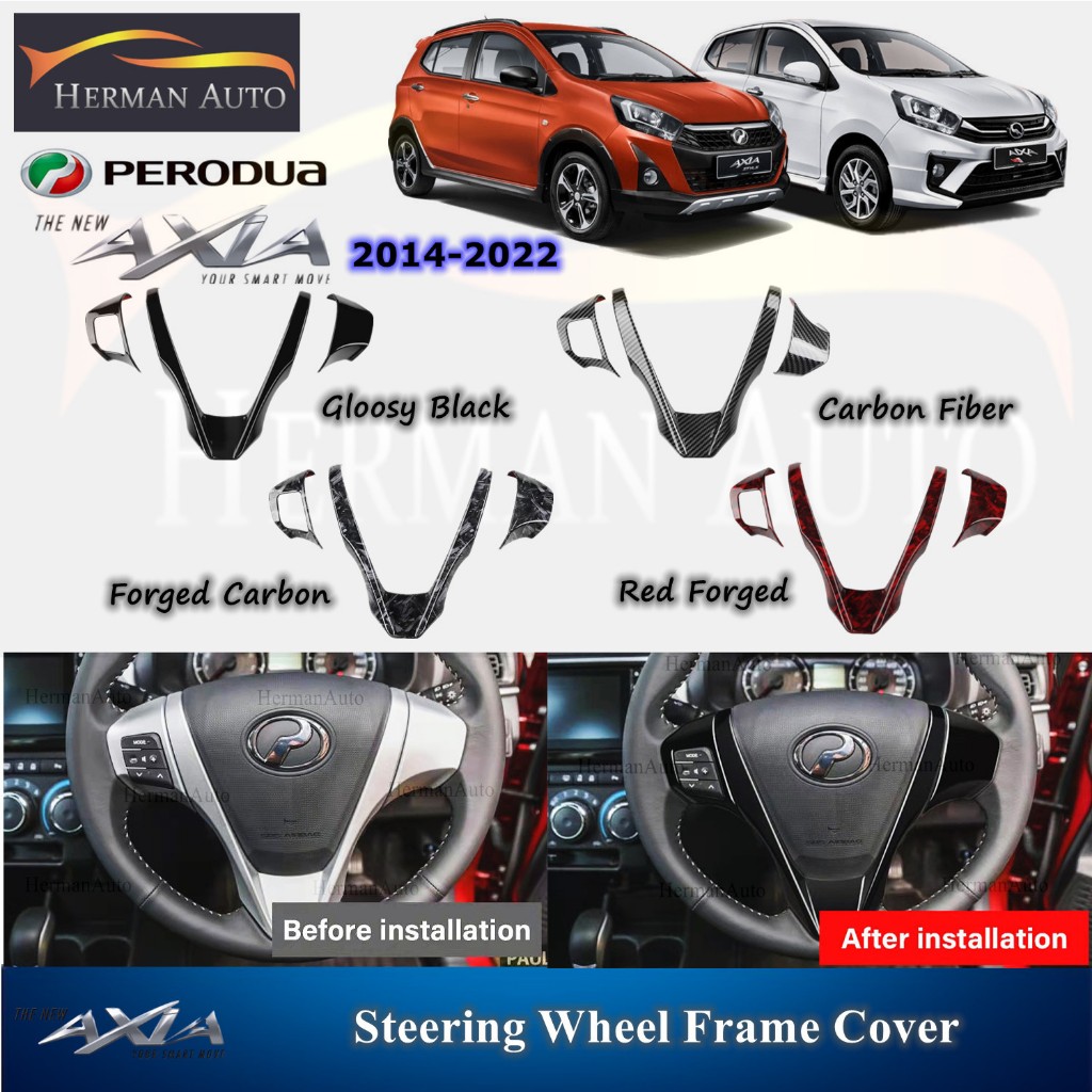HermanAuto Perodua Axia 2014-2022 Axia SE Style G Style Steering Wheel ...