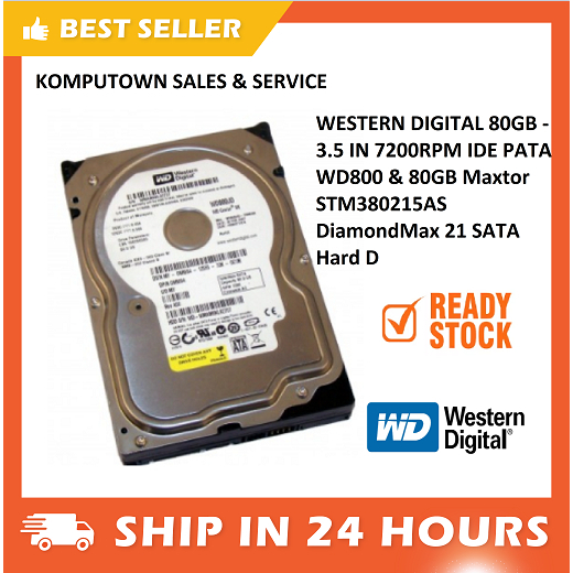 WESTERN DIGITAL 80GB - 3.5" 7200RPM SATA WD800 & 80GB Maxtor ...