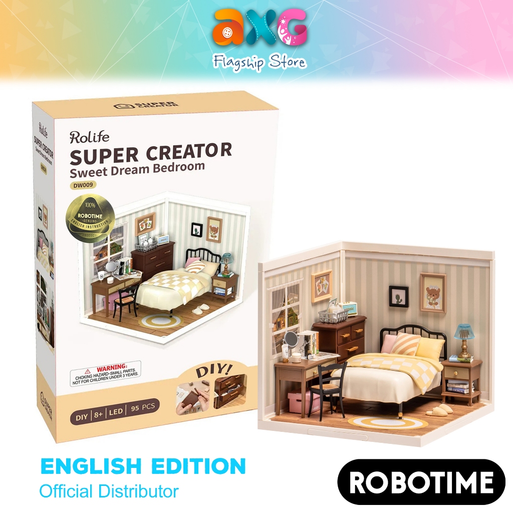 Robotime Rolife Super Creator Sweet Dream Bedroom (DW009) Plastic DIY ...