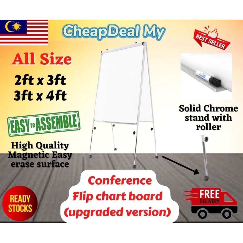 Conference flip chart board 2x3 3x4 (Upgrade version solid chrome ...