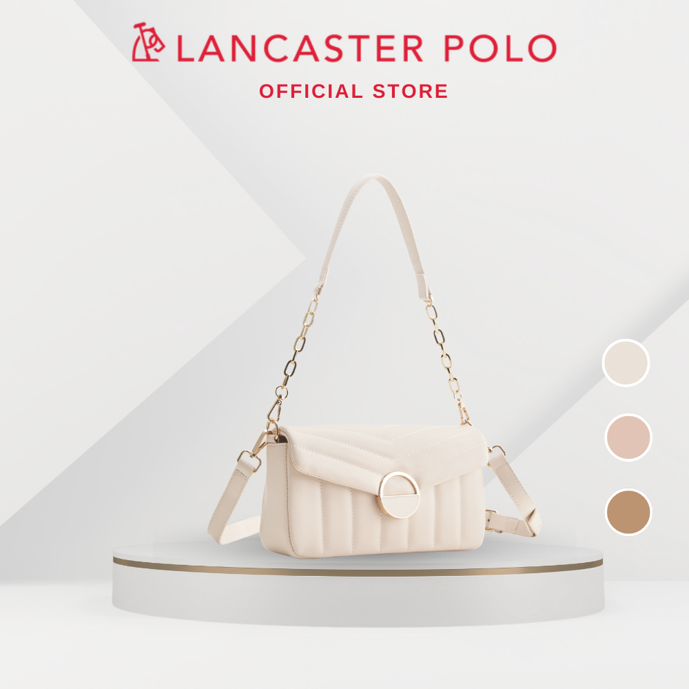 Lancaster Polo Cairo Quilted Front Flap Chain Strap Shoulder Bag ...
