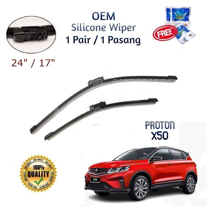 Proton X50 Heavy Duty Silicone Material Wiper 1 Pasang (2 Pcs) Car ...