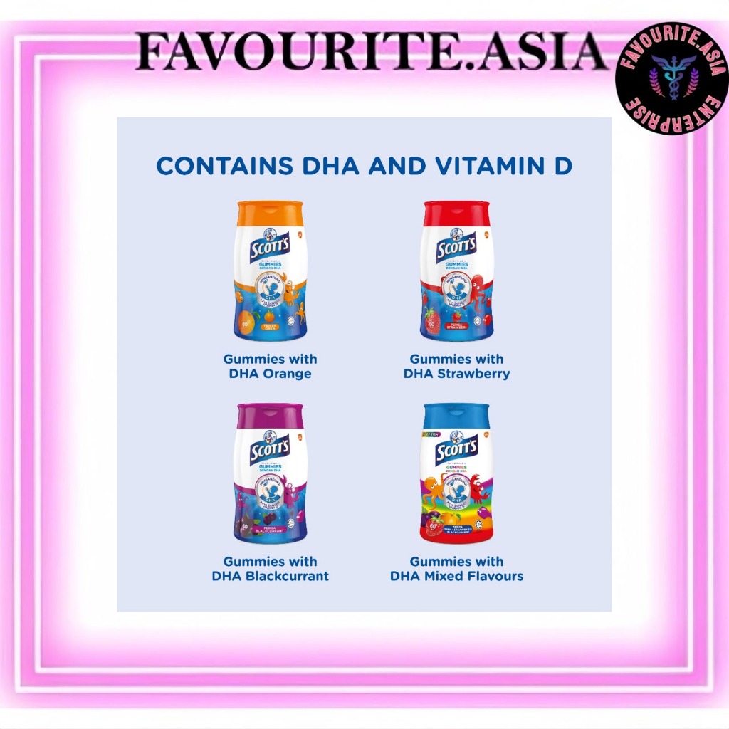 Scott's DHA Chewable Gummies - 4 Flavours (1 x 60's) // Scott's Gummies ...