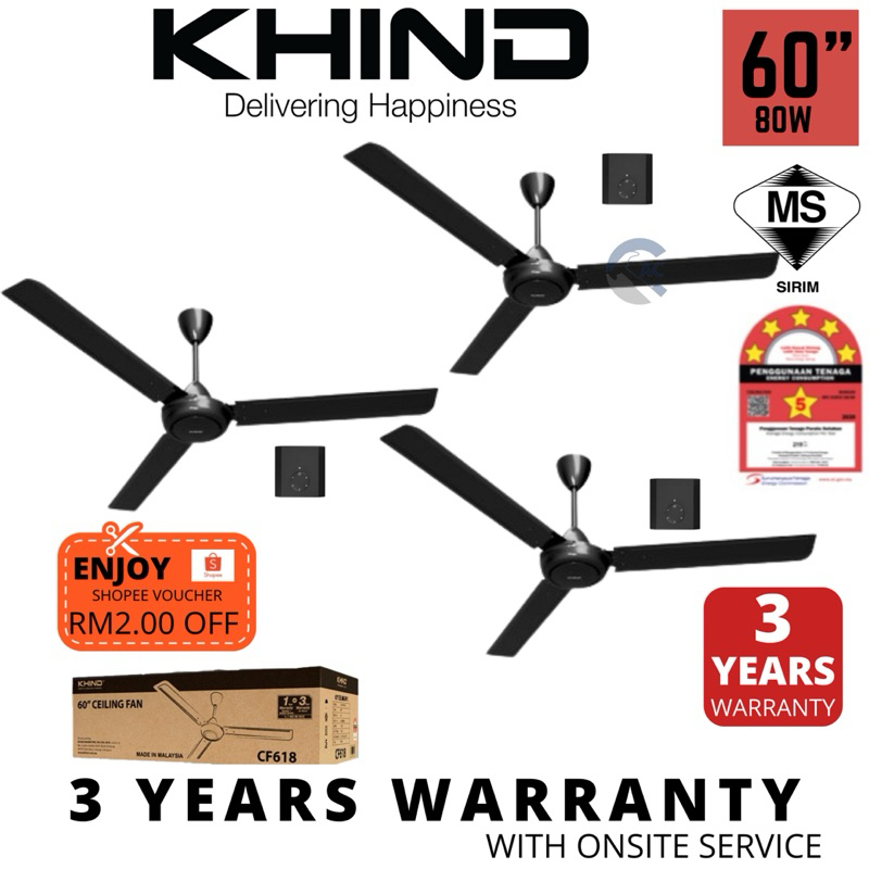 KHIND CEILING FAN 60" CF618B | CF618 (KIPAS SYLING 60”) REGULATOR | 风扇 ...