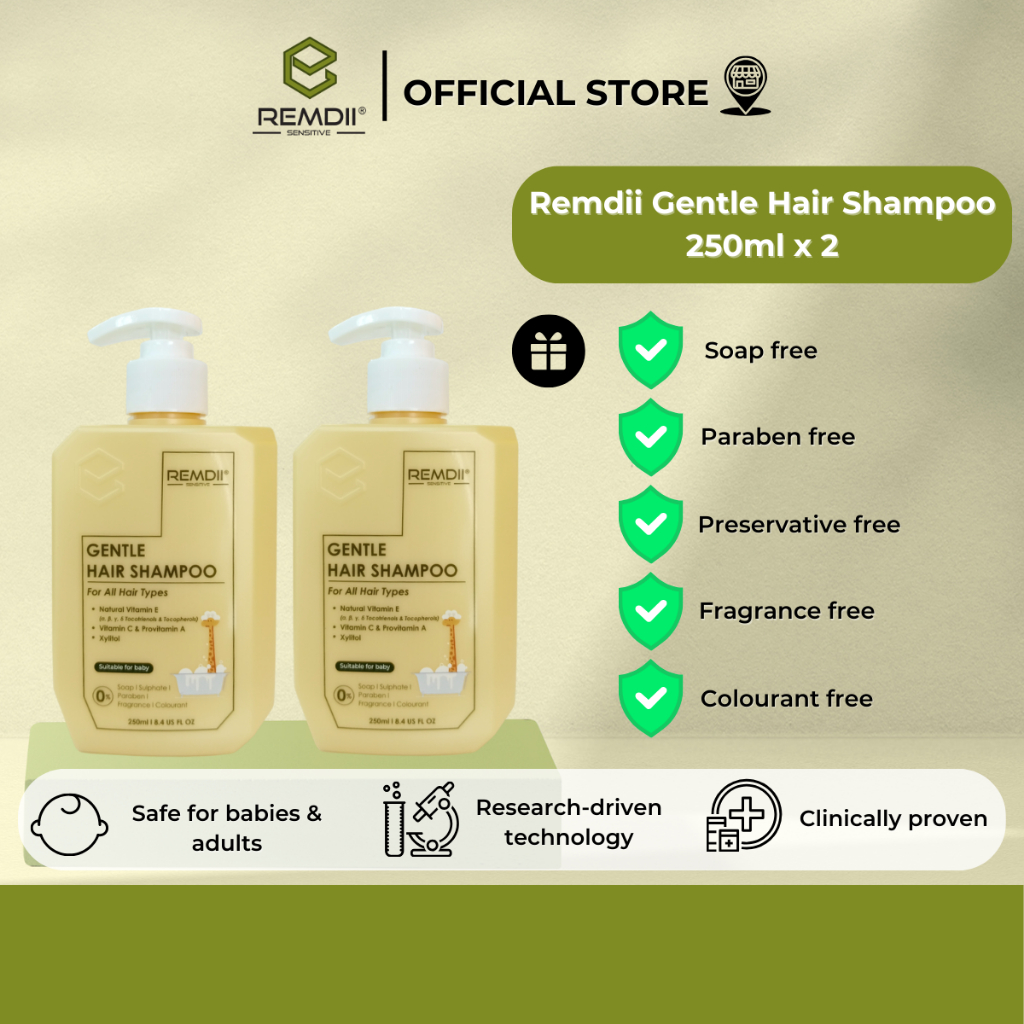 [Bundle of 2] Remdii Gentle Hair Shampoo 250ml suitable for babies ...