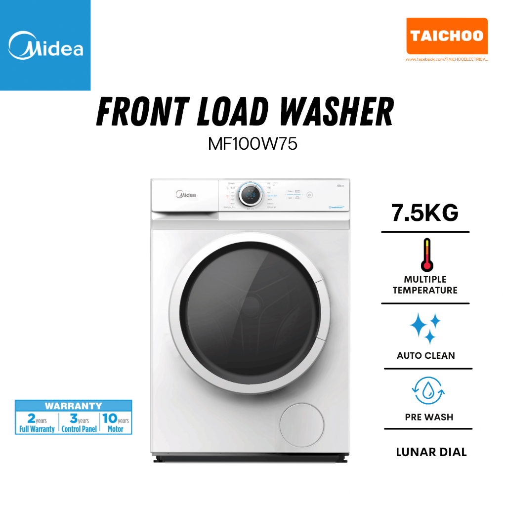 Midea Front Load Washing Machine 7.5KG MF100W75 | Shopee Malaysia