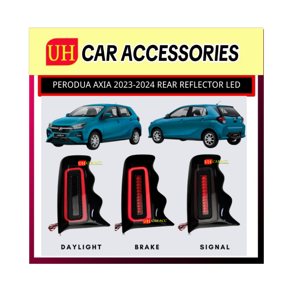 PERODUA AXIA 2023-2024 REAR REFLECTOR LED TAIL LAMP BUMPER LIGHTS LED ...