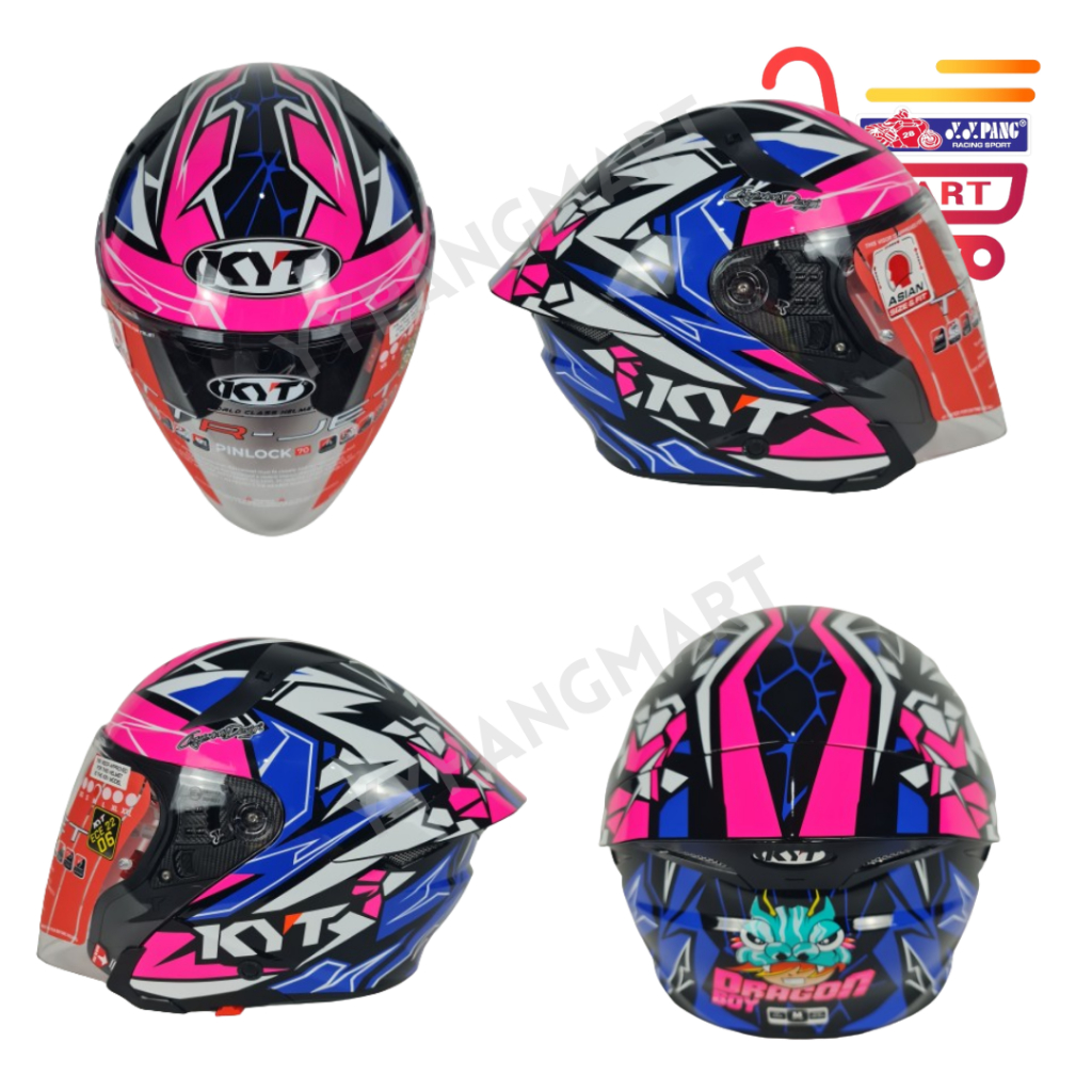 KYT TTR JET HELMET (DOUBLE VISOR) RED BULL / RICCARDO ROSSI / SUPER KIP ...