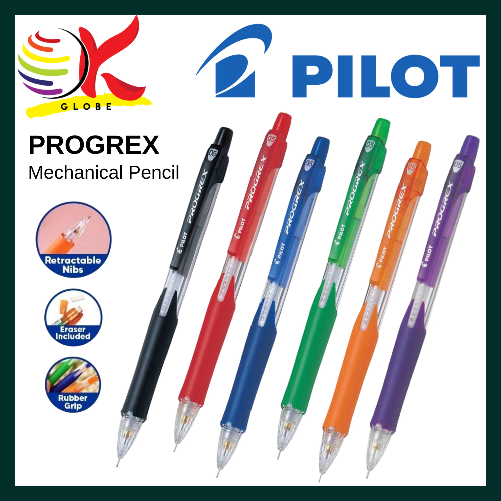 PILOT PROGREX MECHANICAL PENCIL 0.5MM 0.7MM 0.9MM FREE LEAD H-125C H ...