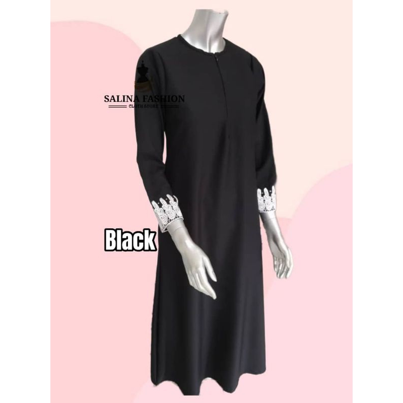 JUBAH MUSLIMAH LACE TANGAN KAIN COMO COTTON | Shopee Malaysia