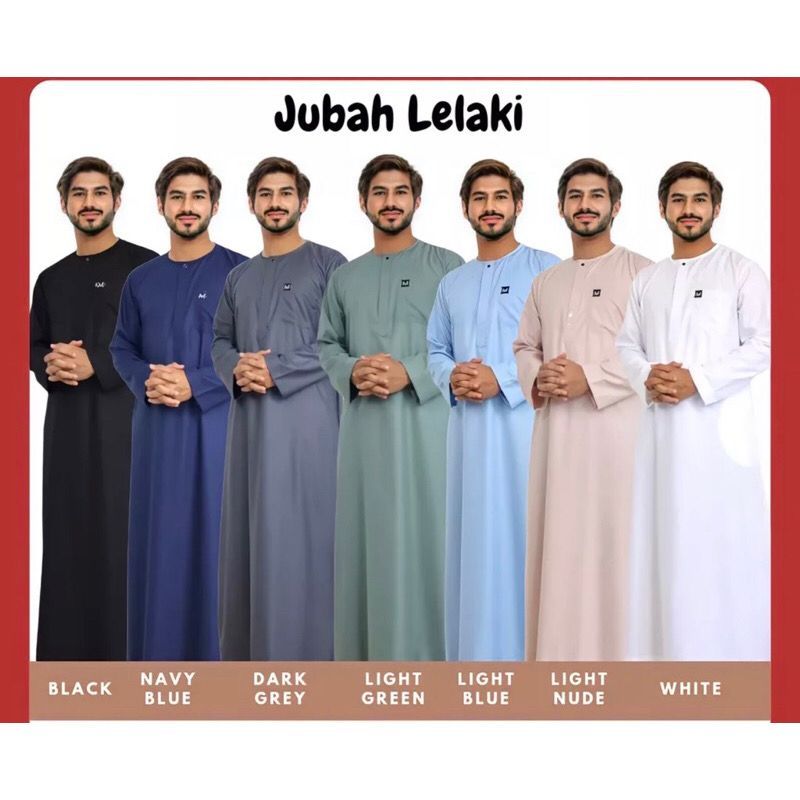 Jubah Lelaki Round Neck Jubah Leher Bulat Men Robe Jubah Umrah al Hafiz ...