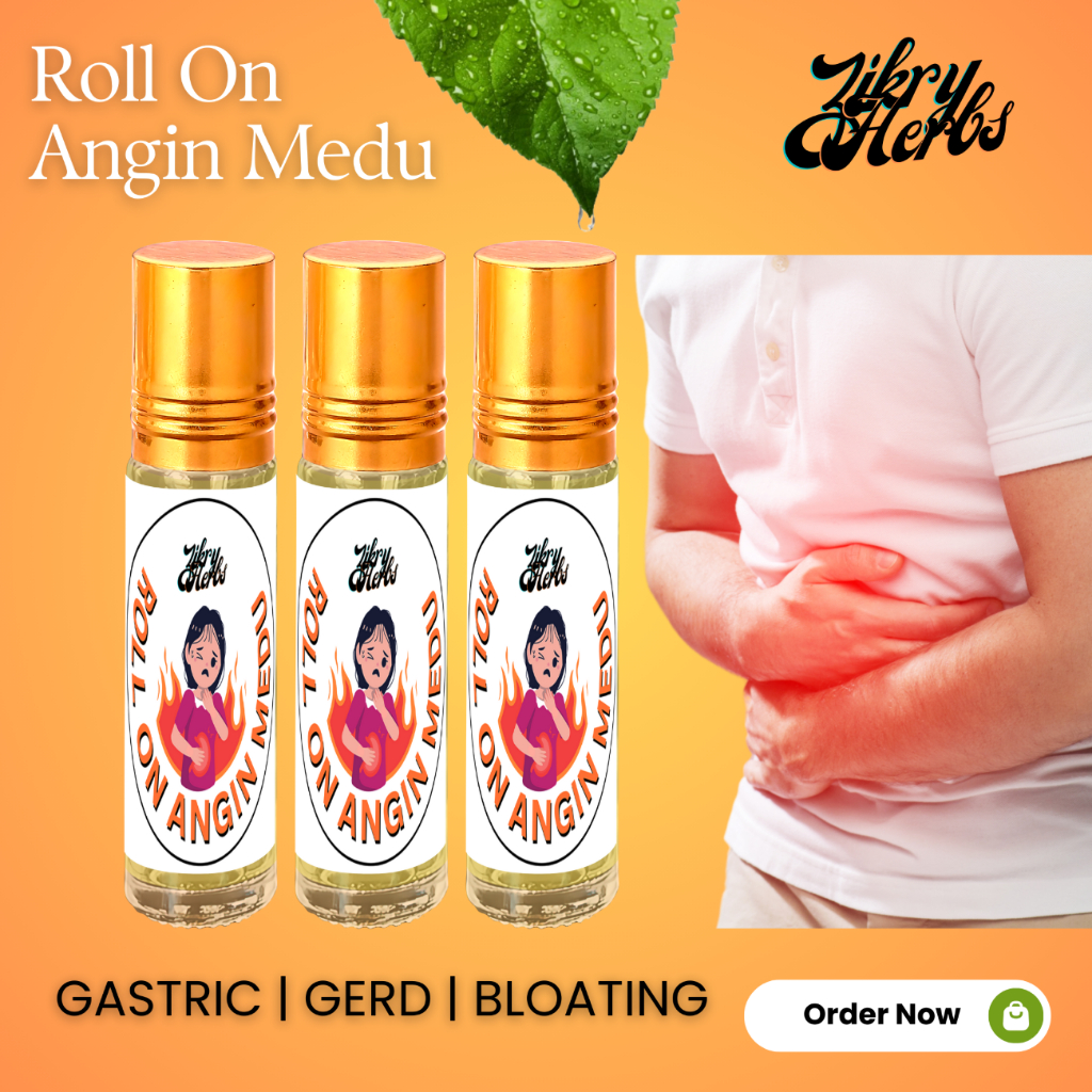 Zikry Herbs Aromaterapi Angin Medu Gastrik Gerd Buang Angin Minyak Urut ...