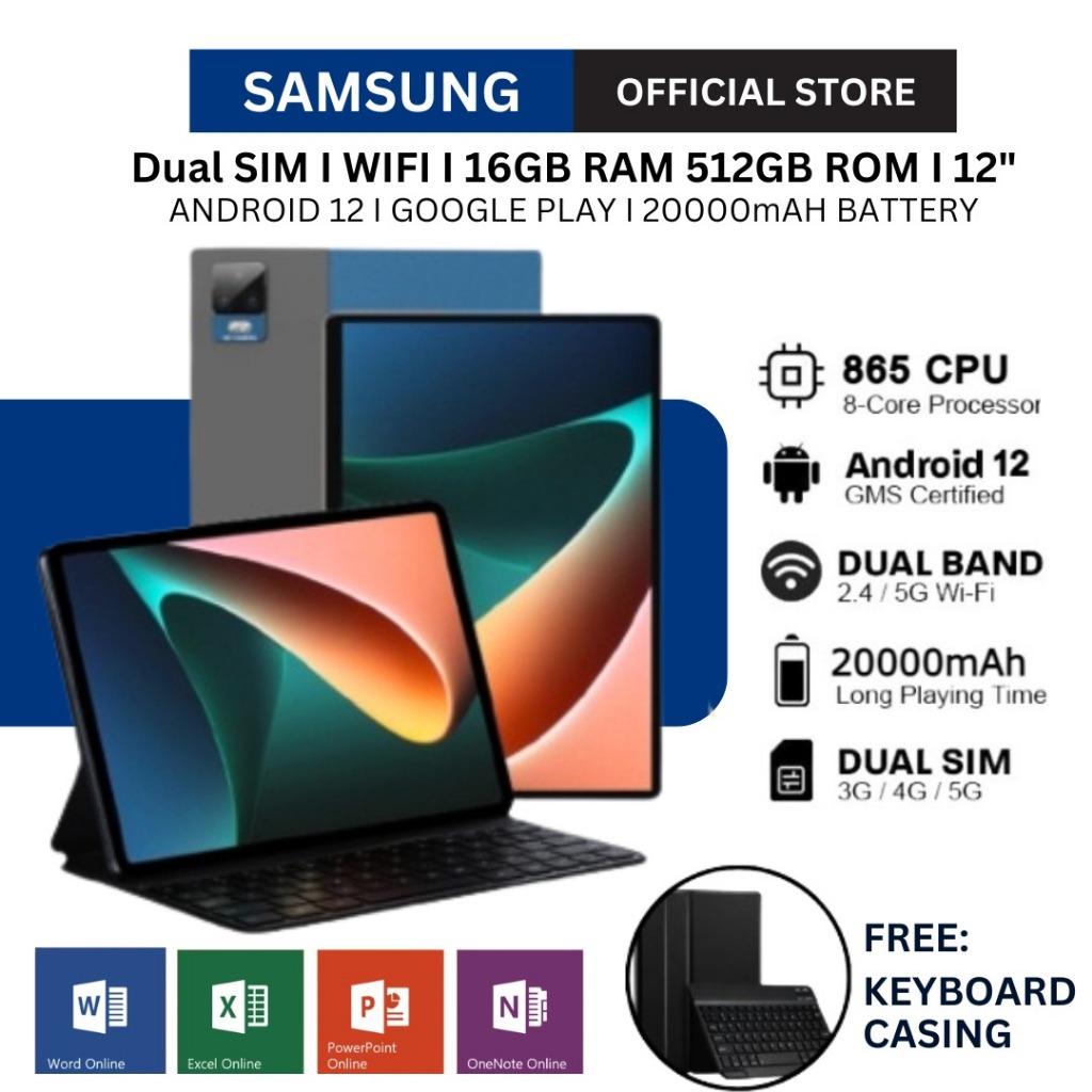 NEW 2024 5G Tablet Samsung Galaxy P20 12 Inch Tablet 16GB+512GB ...