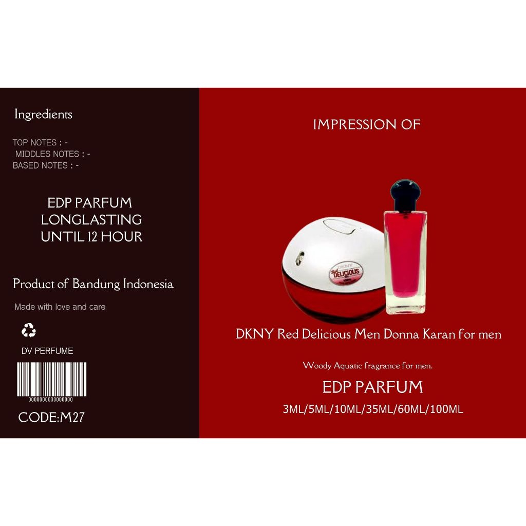 DV PERFUME M27 RED DELICIOUS MAN | Shopee Malaysia