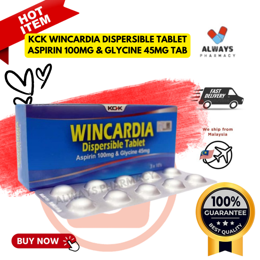 1 BOX (3 STRIPS) BUT NO BOX - KCK WINCARDIA DISPERSIBLE TABLET ASPIRIN ...