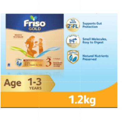 Friso Gold Step 3 - 1.2 kg [New Packing, Upgraded Formula] (2-FL ...