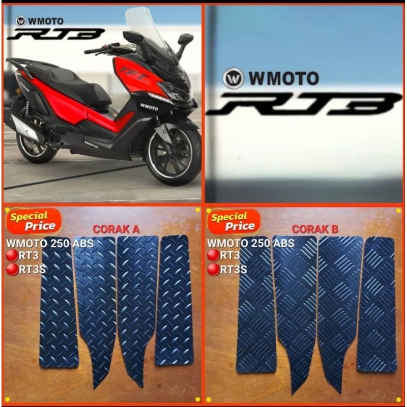 WMOTO 250 ABS RT3 RT3S CARPET KARPET PEMIJAK KAKI FOOTREST FOOTSTEP FLOORMAT (RUBBER@GETAH ...