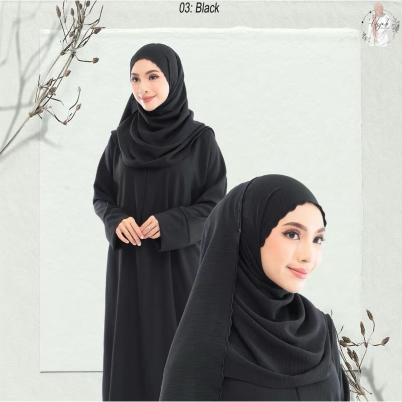 Jubah kaftan (free shawl sulam) material cey crepe ironless | Shopee ...