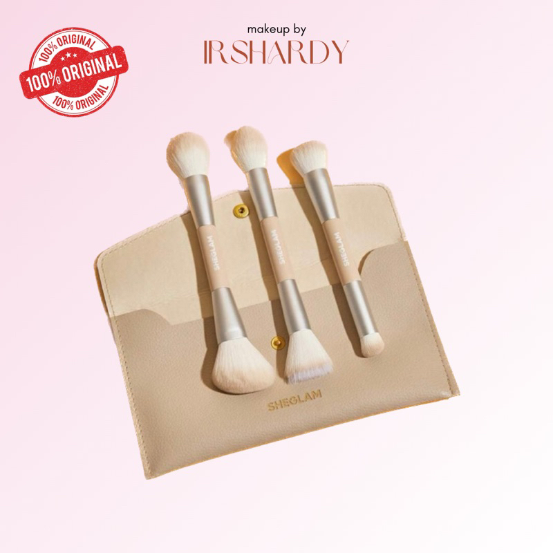 SHEGLAM Glam 101 Face Essentials Brush Set With Bag | Shopee Malaysia