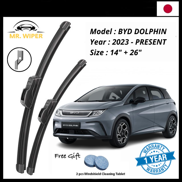 🔥 MR WIPER🔥 BYD DOLPHIN (2023-PRESENT) MR WIPER JAPAN TECHNOLOGY WIPER ...