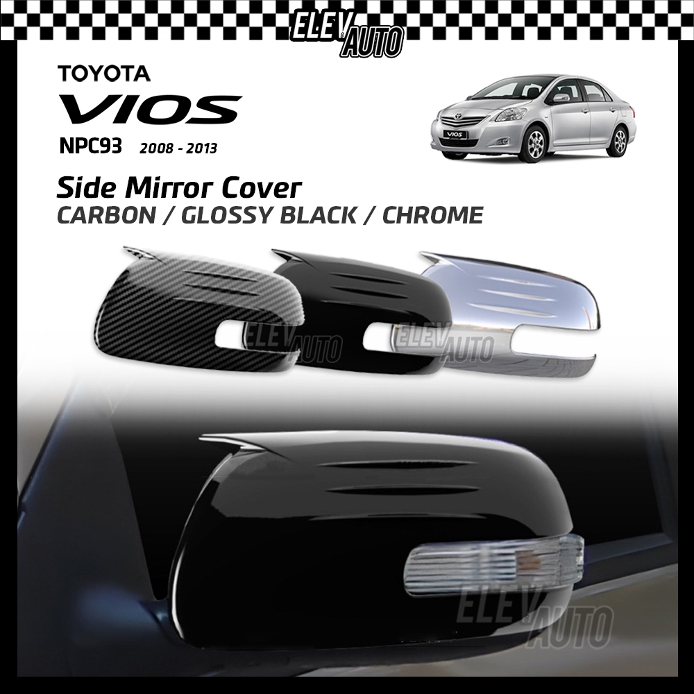 Toyota Vios NCP93 Dugong 2008-2013 Side Mirror Cover Trim Carbon Fiber ...