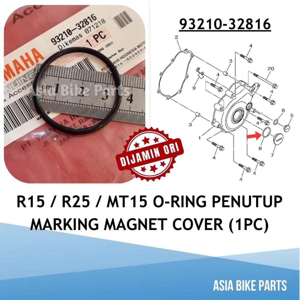 Yamaha Original R15 R25 / MT15 Straight Screw Plug O-Ring Penutup ...