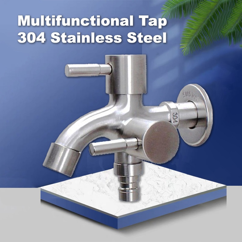 SUS304 Faucet 2 Way Faucet valve Bathroom Kitchen Wall Mounted Faucet 1 ...