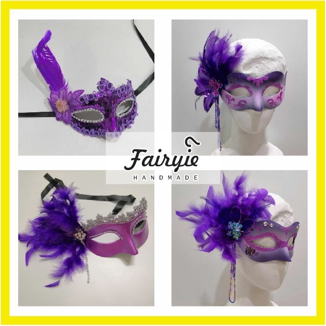 ⚡READY STOCK⚡ Masquerade Lady Party Mask Purple Queen Party Mask ...