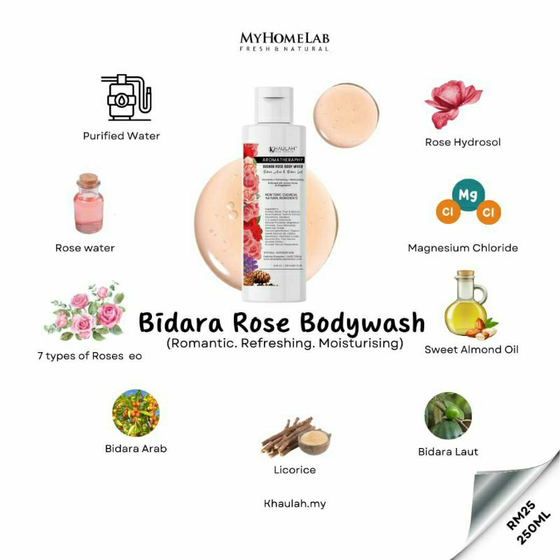 BIDARA ROSE BODY WASH(MANDIAN AURA&AROMATHERAPY) | Shopee Malaysia